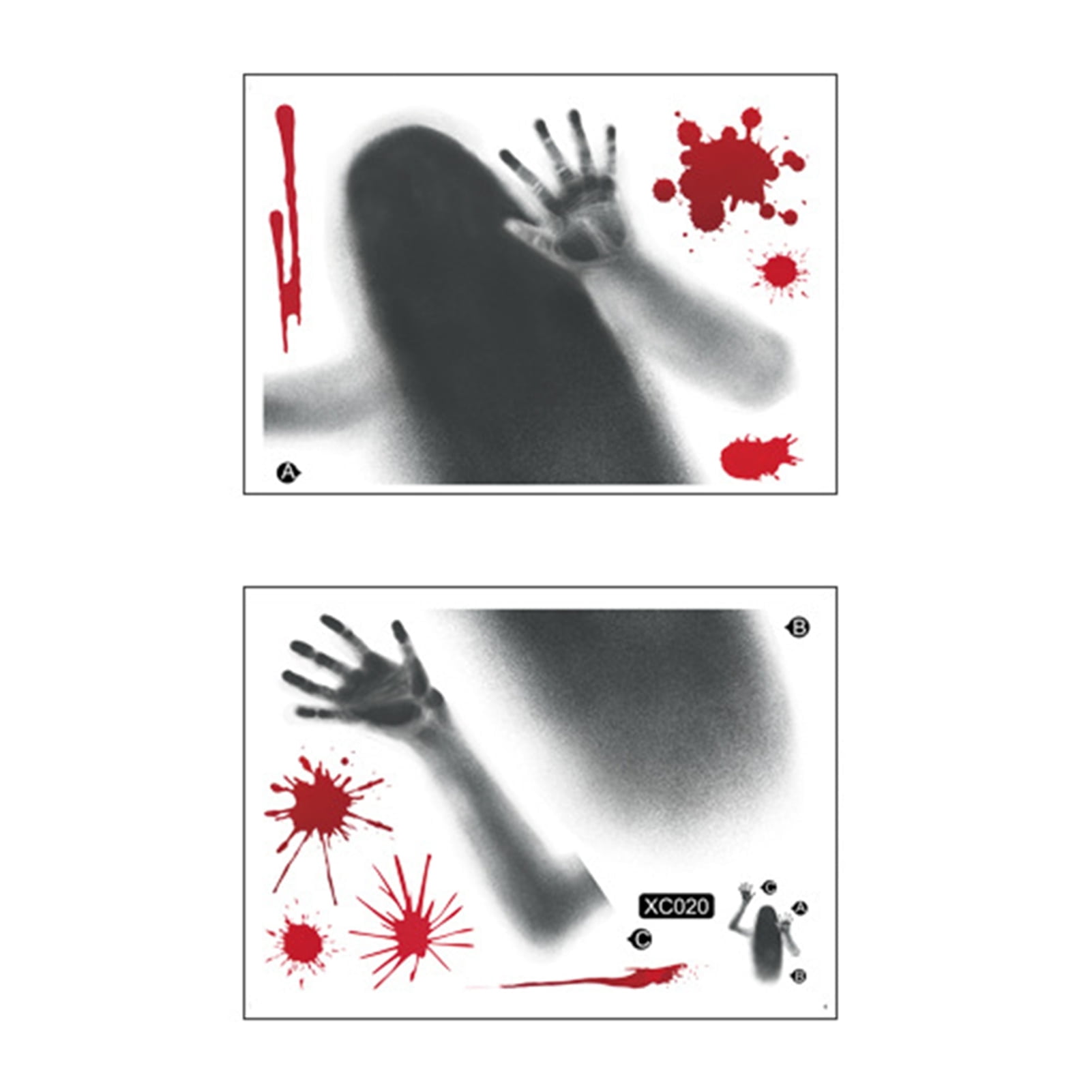 HomeCozy Window Sticker Removable Horror Traceless Reusable Scary Scene ...