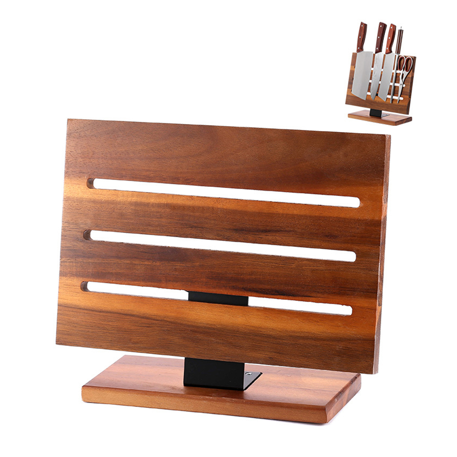 HomeCozy Wood Cutter Holder for Counter Magnetic Cutter Rack for Forks ...