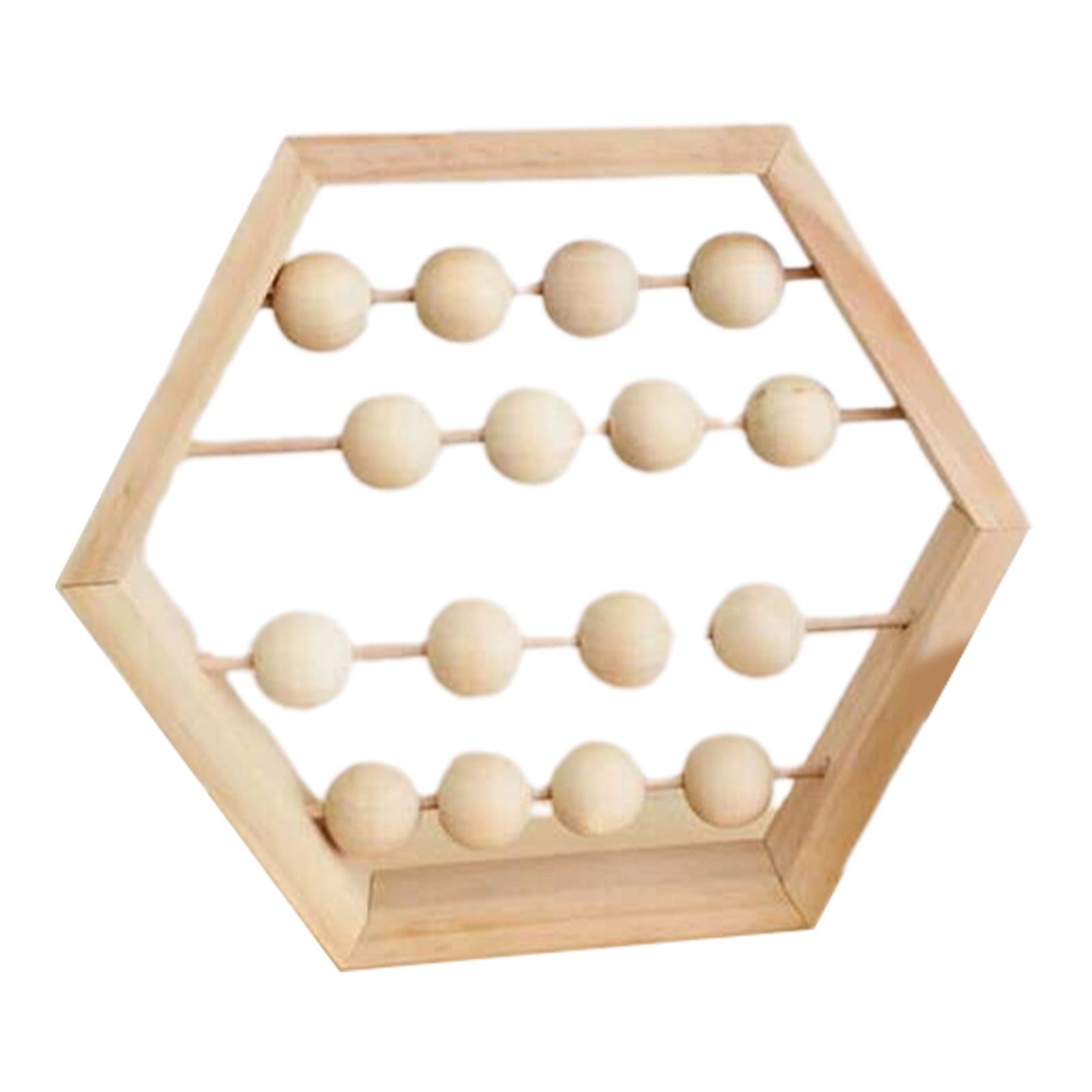 HomeCozy Wooden Abacus Interactive Hexagon Shape Multi-color Beads ...
