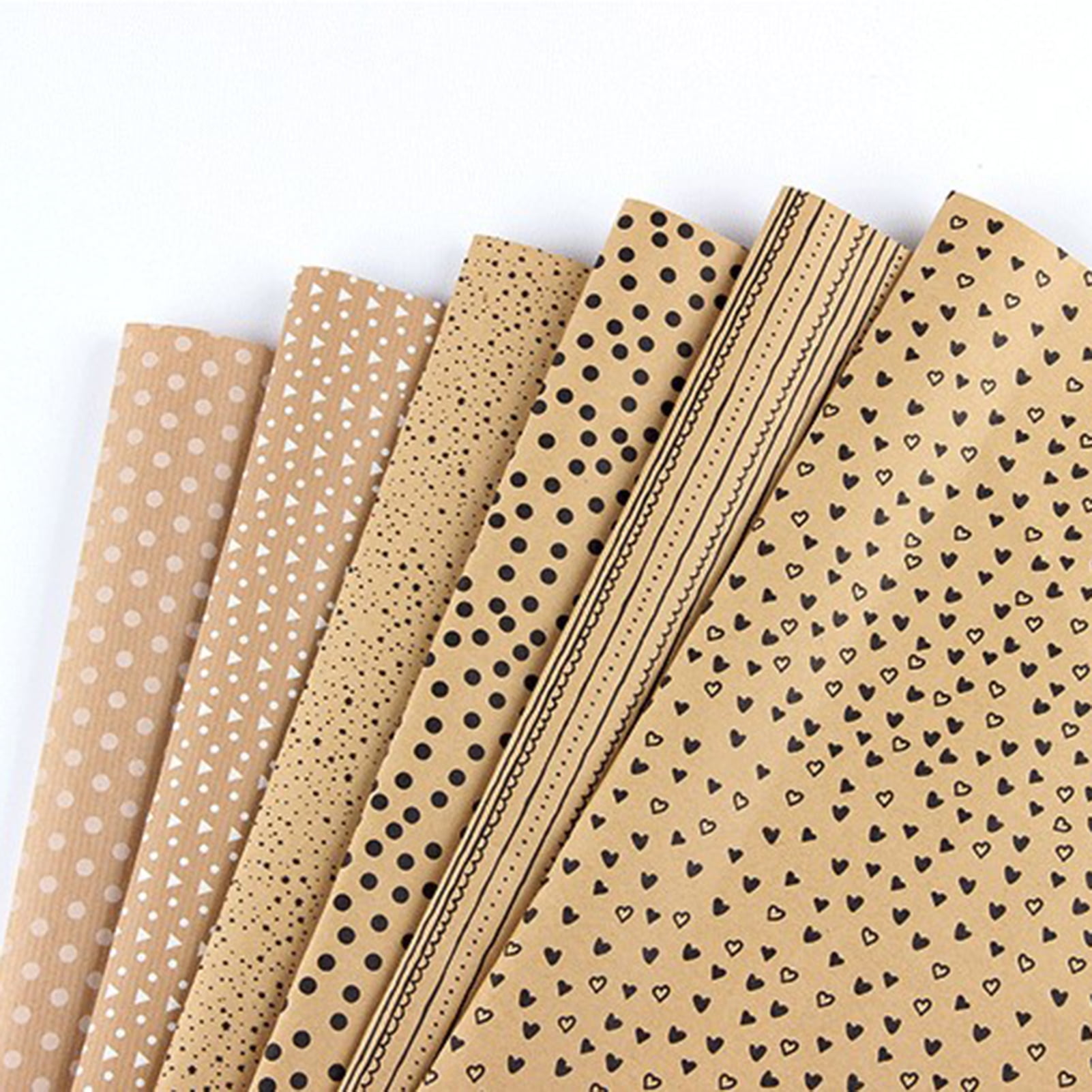 HomeCozy Wrapping Paper Anti-deform Adorable Design Heart Print Kraft ...
