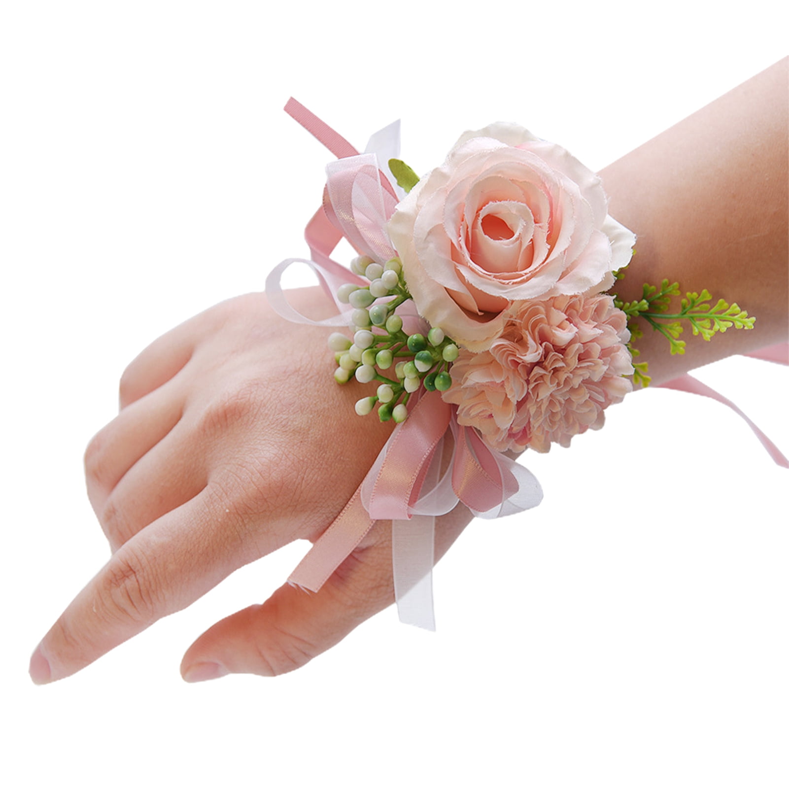 HomeCozy Wrist Flower Non-Fading Multi-color Decorate Elegant Bride ...