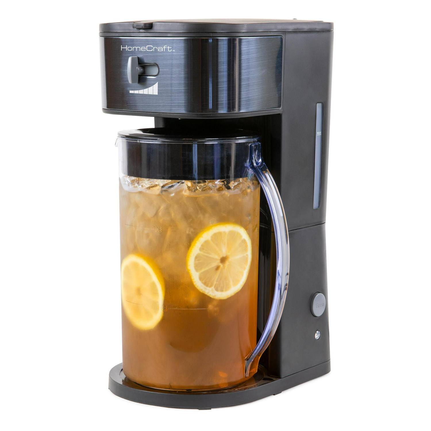 HomeCraft 3-Quart Black Stainless Steel Cafe Ice Iced Coffee and Tea ...