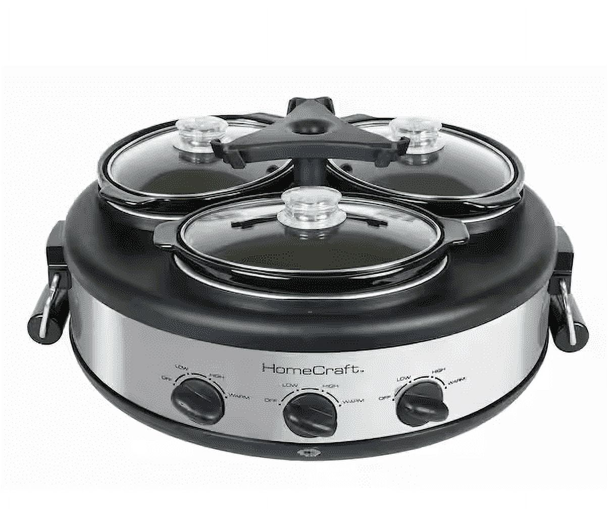 HomeCraft Triple 1.5 qt. Stainless Steel Slow Cooker Buffet - Walmart.com