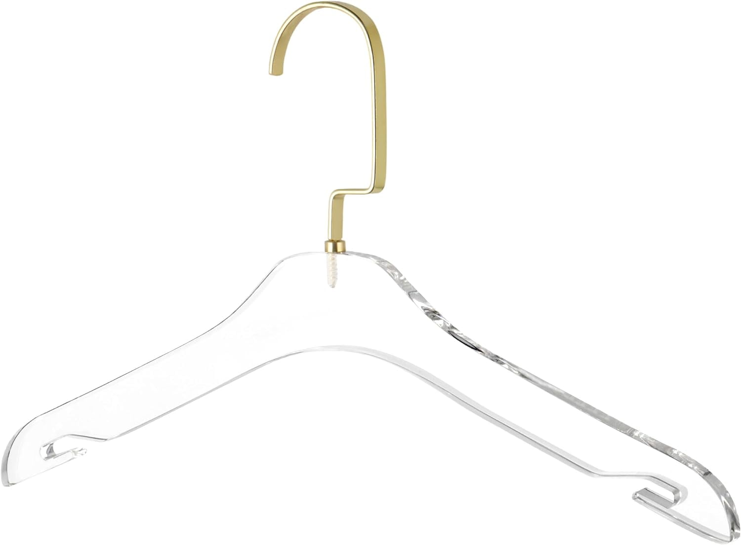 HomeCube USA Clear Acrylic Clothes Hangers with Gold Hooks - Heavy Duty ...