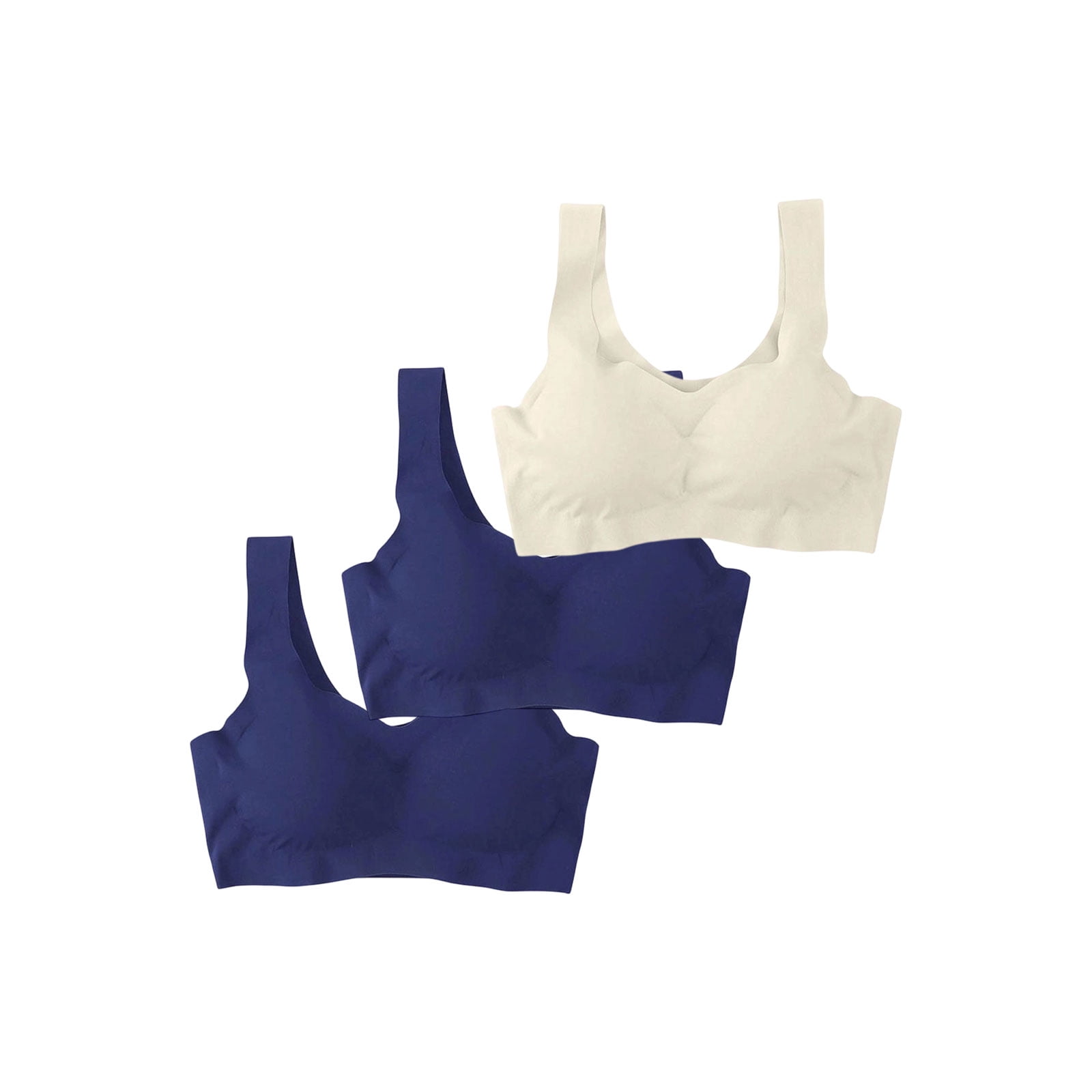 HomeDM 3 Pack Wireless Bras for Women Seamless Push Up T-Shirts Bras ...
