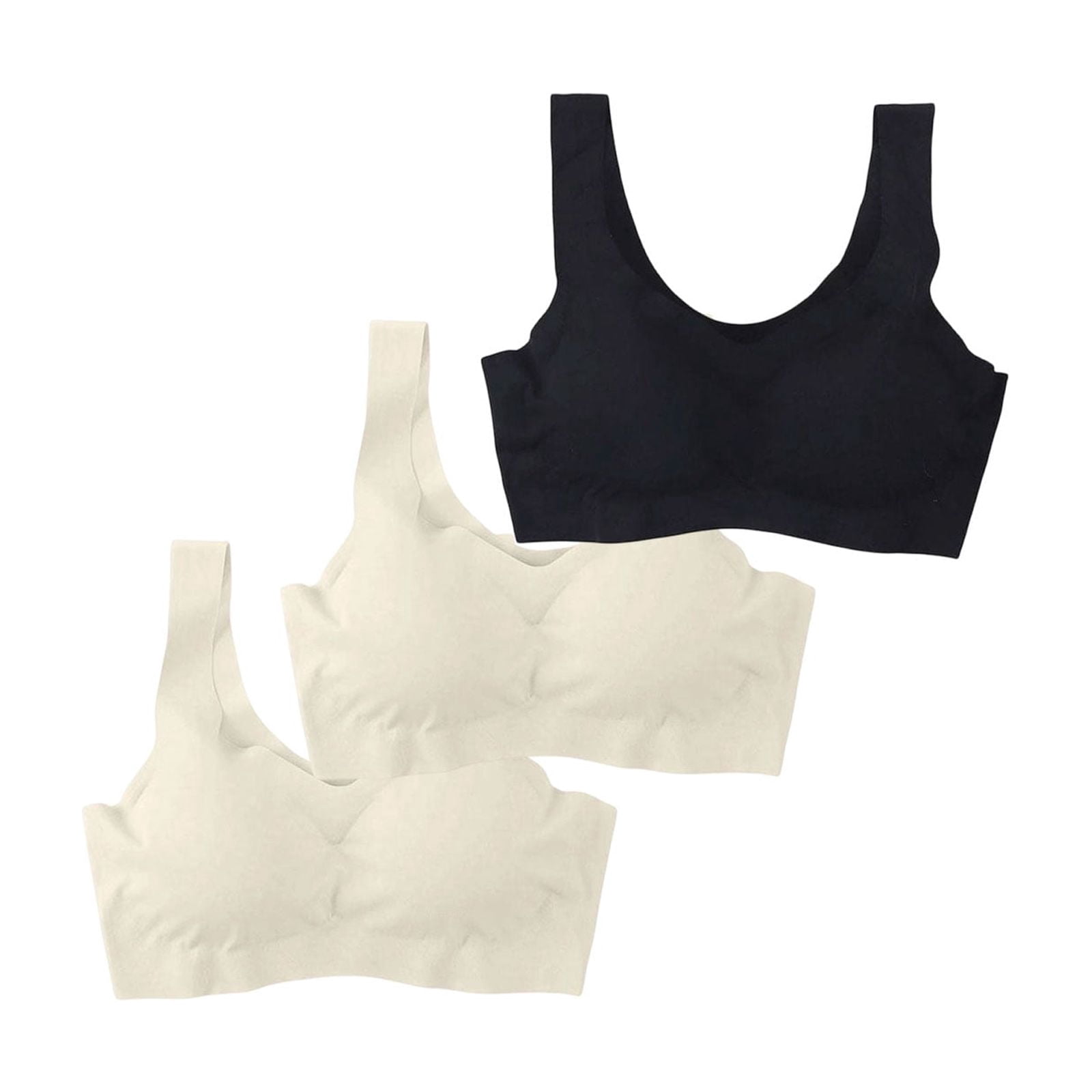 HomeDM 3 Pack Wireless Bras for Women Seamless Push Up T-Shirts Bras ...