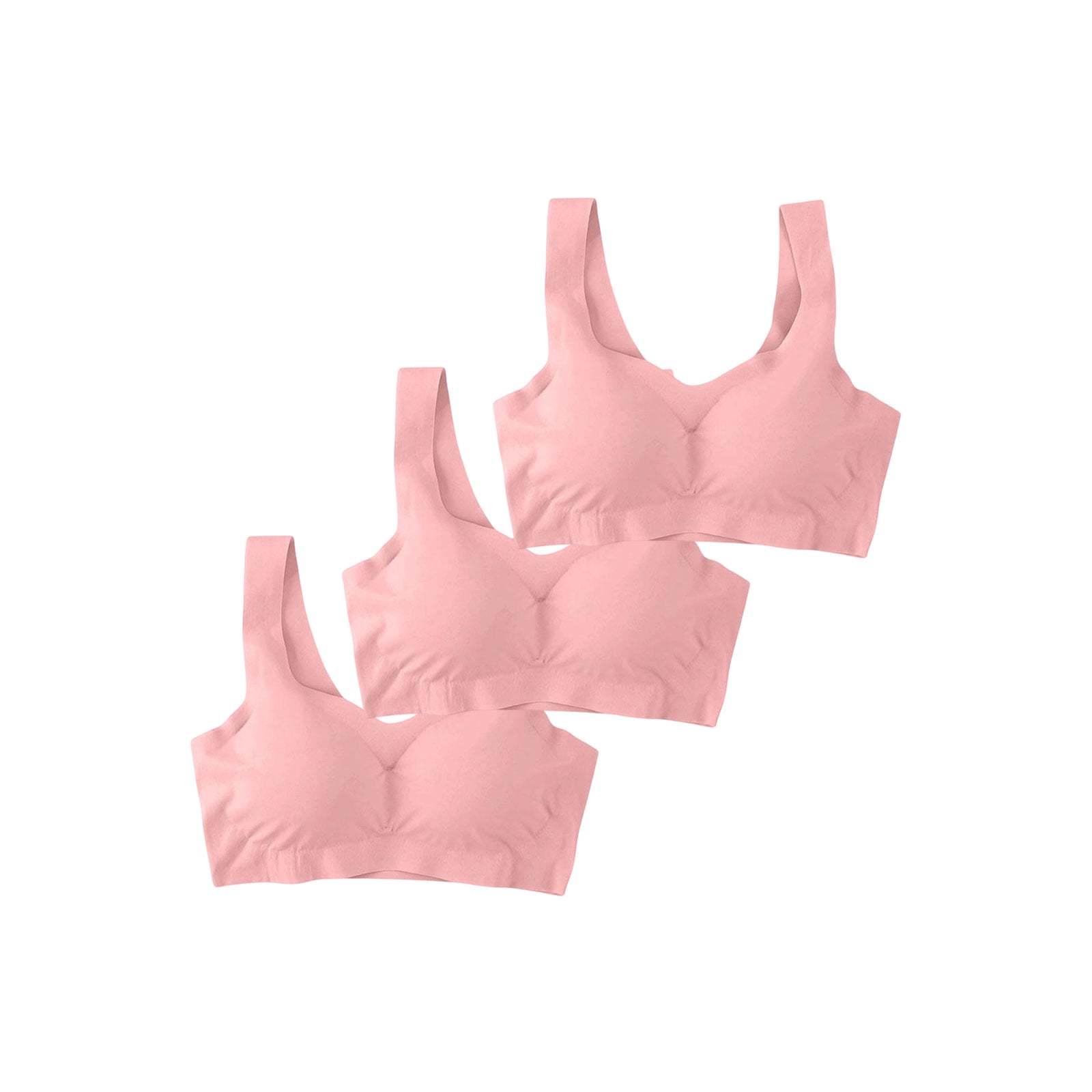 HomeDM 3 Pack Wireless Bras for Women Seamless Push Up T-Shirts Bras ...