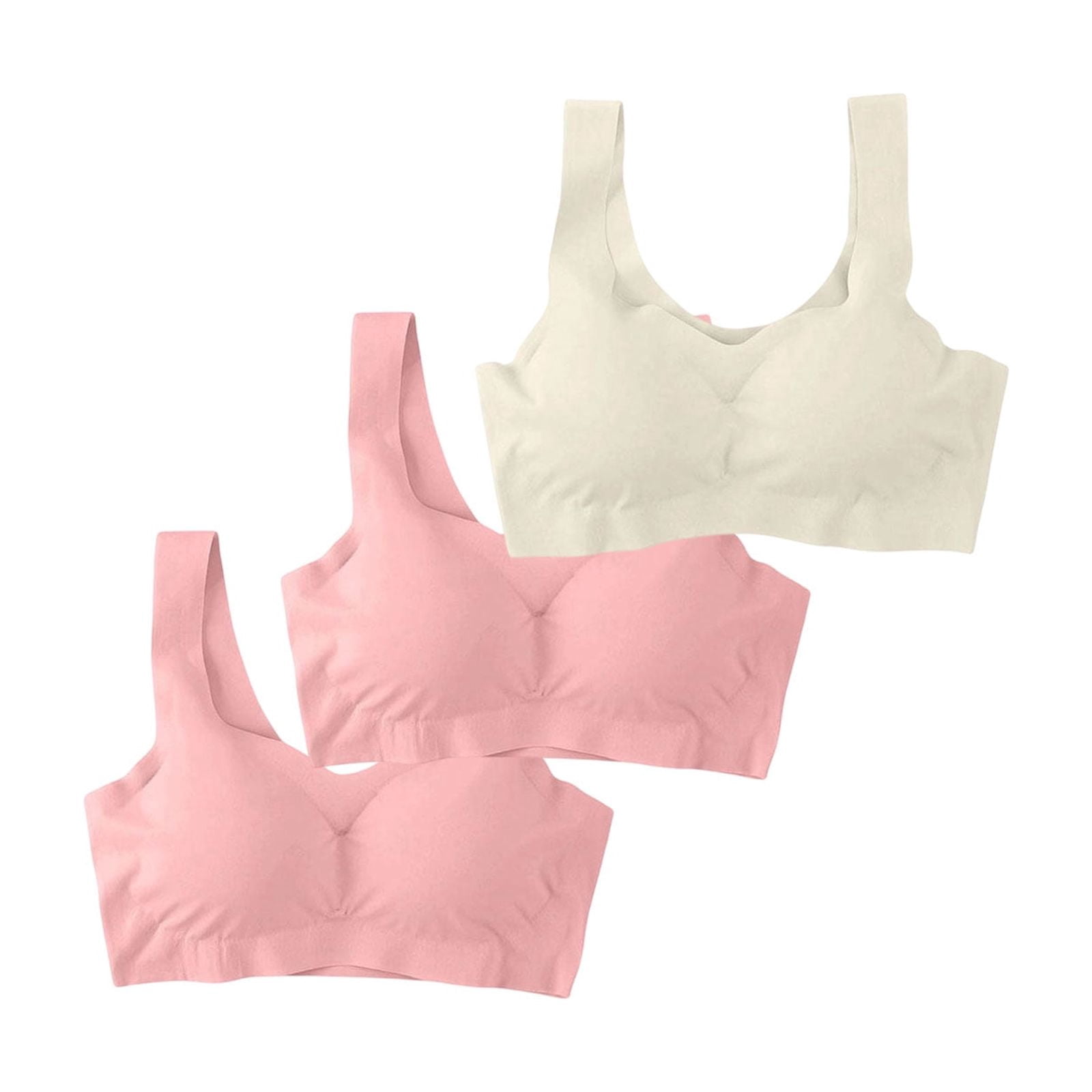 HomeDM 3 Pack Women's Wireless Bras Seamless Full Coverage Everyday ...