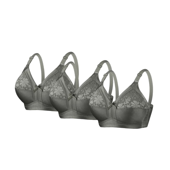 HomeDM 3Pcs Wireless Bras for Women No Underwire T-Shirt Bras Full ...