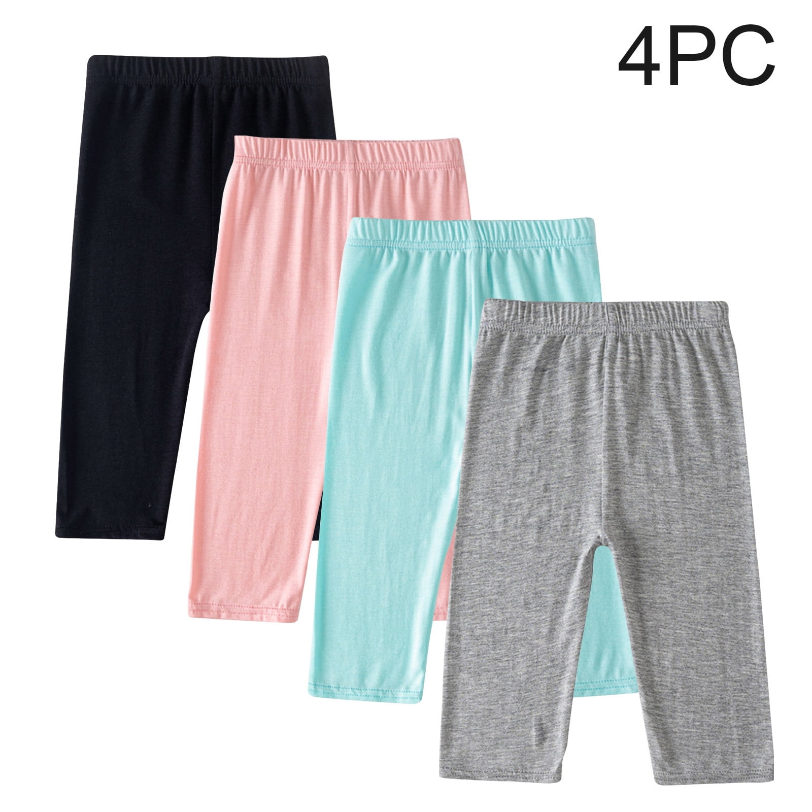 HomeDM 4 Pieces Girls Capris Leggings Crop Summer Leggings for School ...