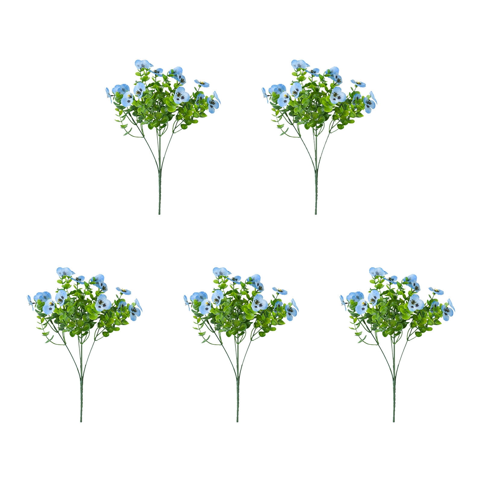 HomeDM 5 Bundles Artificial Pansy Flowers for Porch Window Patio Home ...