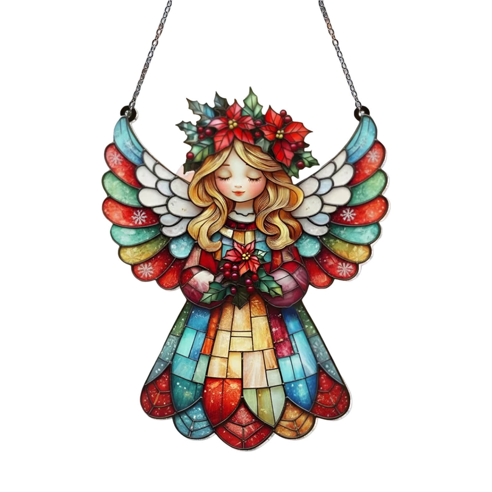 HomeDM Angel Christmas Tree Ornaments 7.87 Inch 2D Flat Acrylic Angels ...