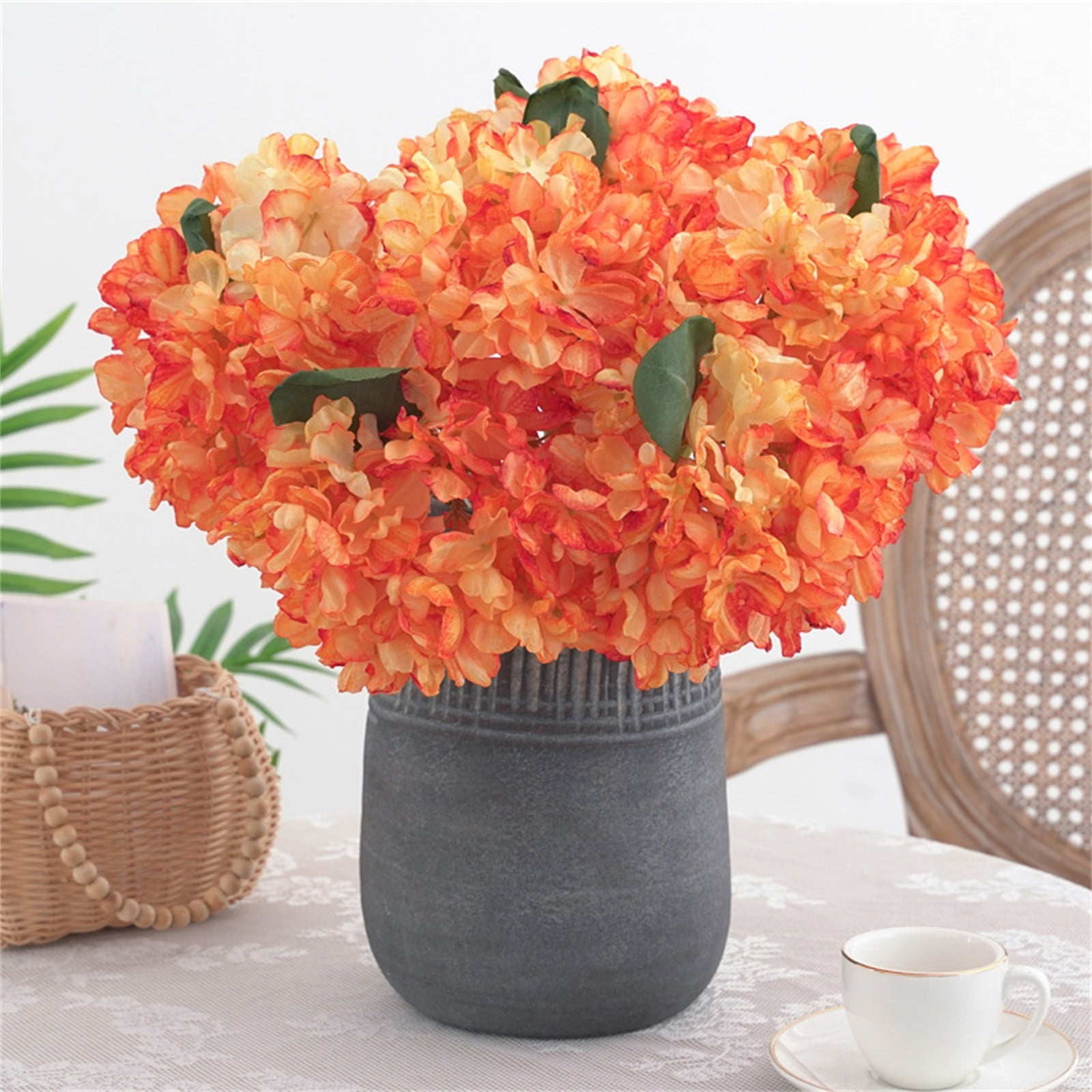 HomeDM Artificial Flowers for Indoor Outdoor No Fade Fake Plastic ...