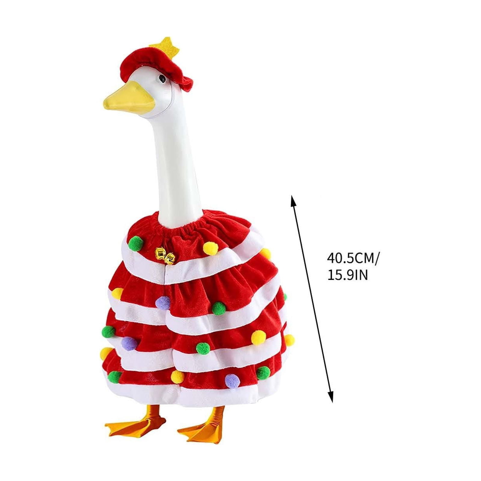 HomeDM Christmas Goose Statue Outfit Winter Goose Decor Lawn Porch ...