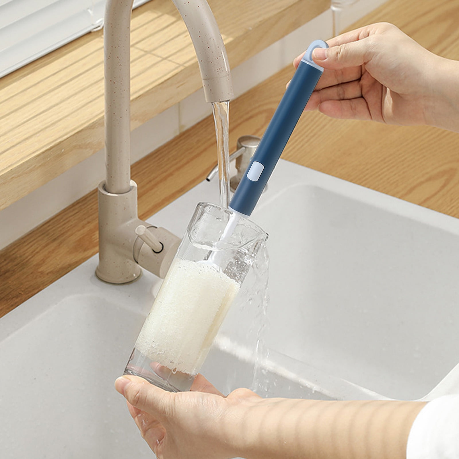 HomeDM Dishwashing Foam Sponge Brush Bottle Scrubber Cleaning Sponges ...