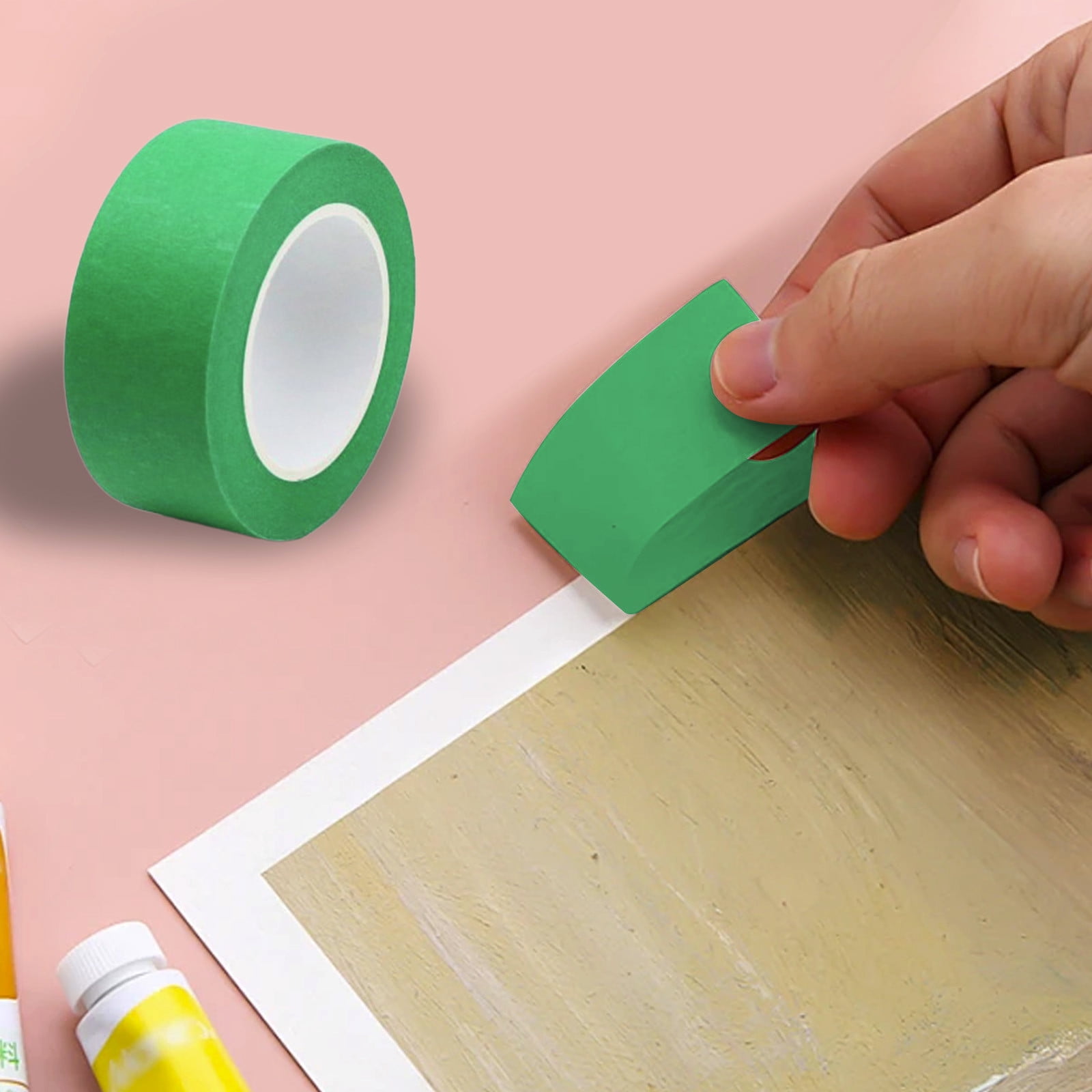 HomeDM Green Masking Tape 0.4"x14 Yard Painting Tapes, Color Painters ...