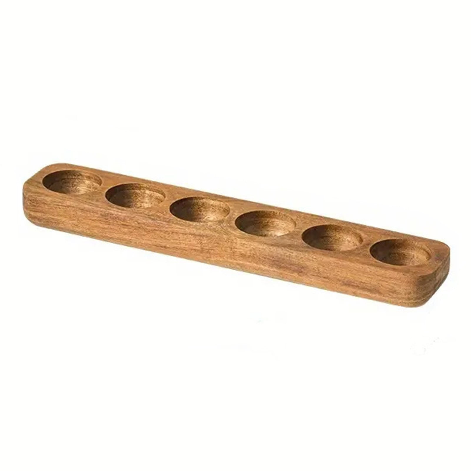 HomeDM Mini Bamboo wood Egg Tray Premium Rustic Wooden Egg Holder For ...