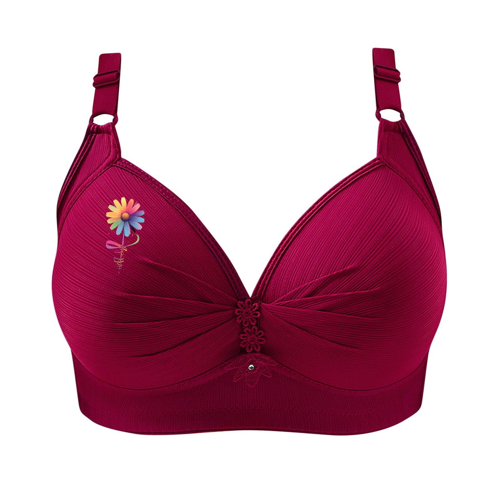 HomeDM Plus Size Wireless Bra for Women Lift and Support - No Underwire ...