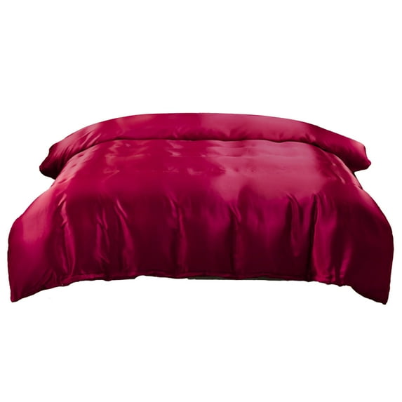 HomeDM Satin Duvet Cover, 90"x80" Faux Silk Comforter Cover, Breathable ...