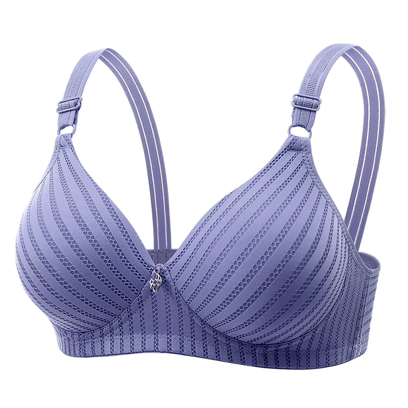 HomeDM Women's Full Coverage Bra Non Padded Wireless Bra Comfort and Support Everyday Bra, Blue ...