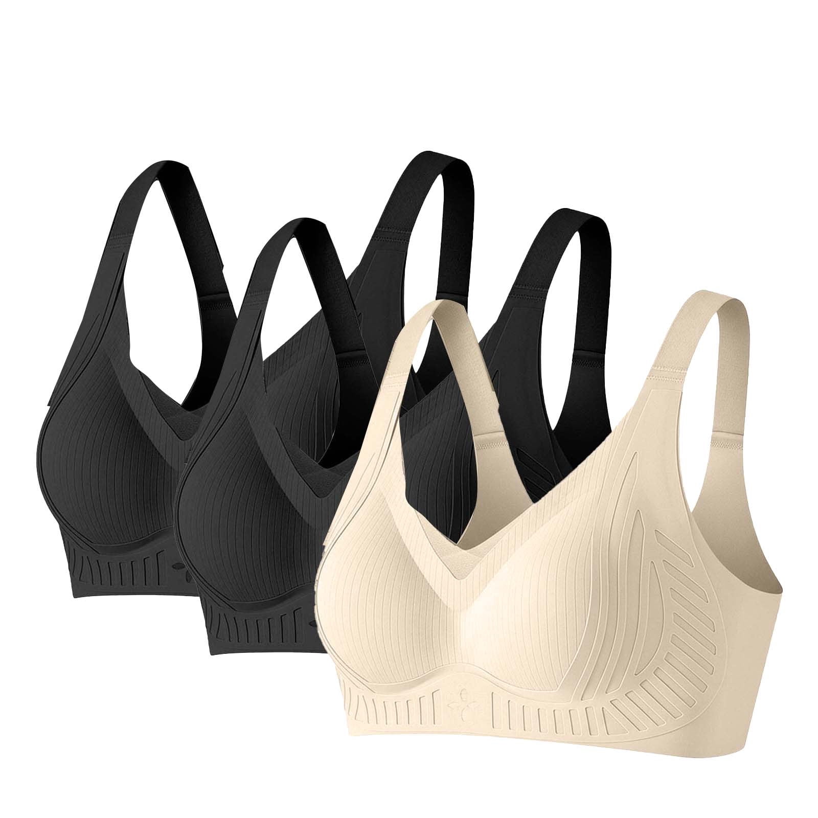 HomeDM Womens Seamless Bras 3 Pack Full Coverage No Underwire ...