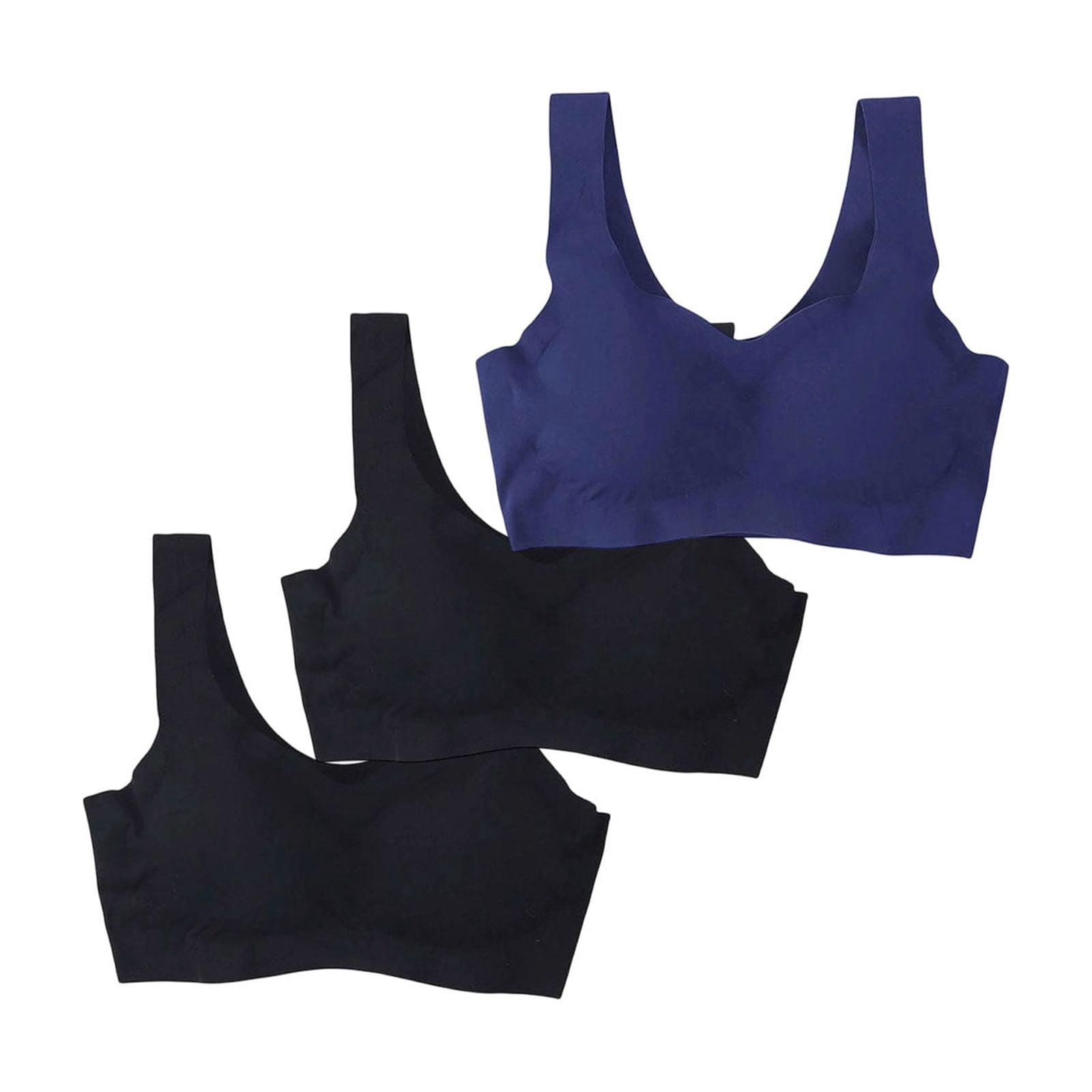 HomeDM Womens Seamless Bras 3 Pack Wireless T-Shirt Bralettes Full ...