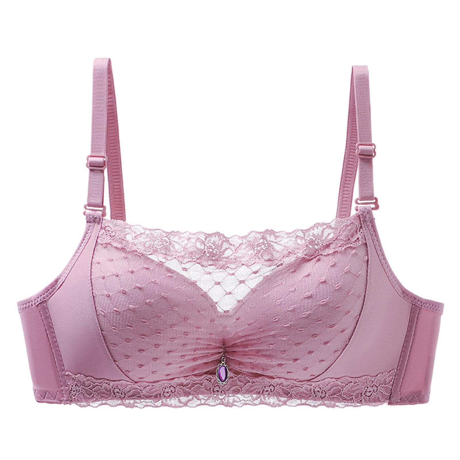 HomeDM Womens Wireless Seamless Bras - Lace Mesh V Neck No Underwire ...