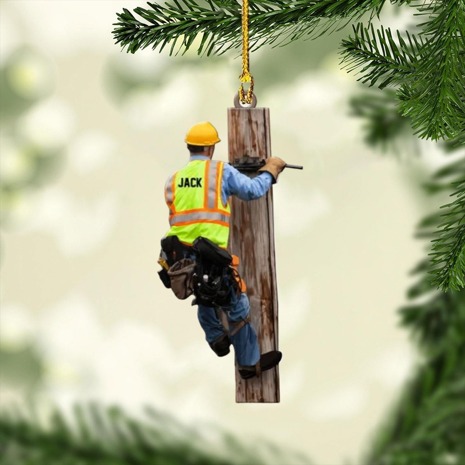 HomeDesign Personalized Lineman Ornament Custom Lineman Ornaments Line ...
