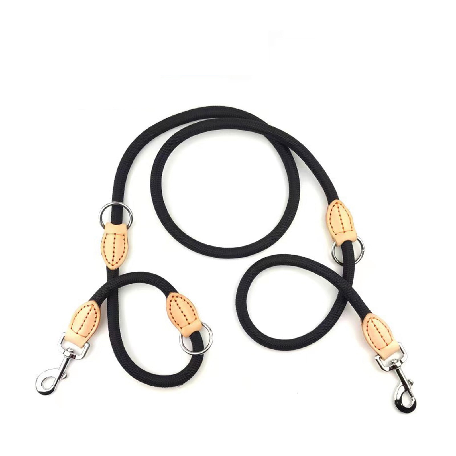 HomeDm Double Dog Leash, No Tangle 360°Swivel Rotation Lead Attachment Two Dogs Lead Splitter ...