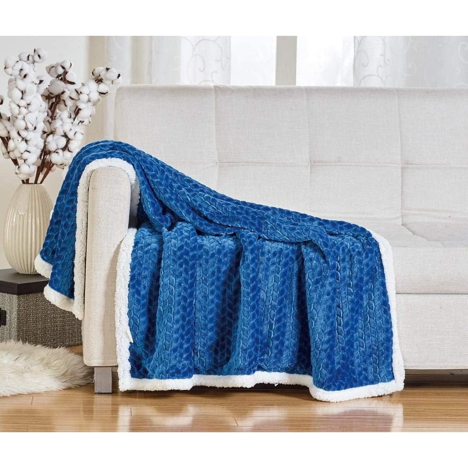 HomeEssentials Ultra Lush Heavy Sherpa Throw Blanket (50" x 60 ...