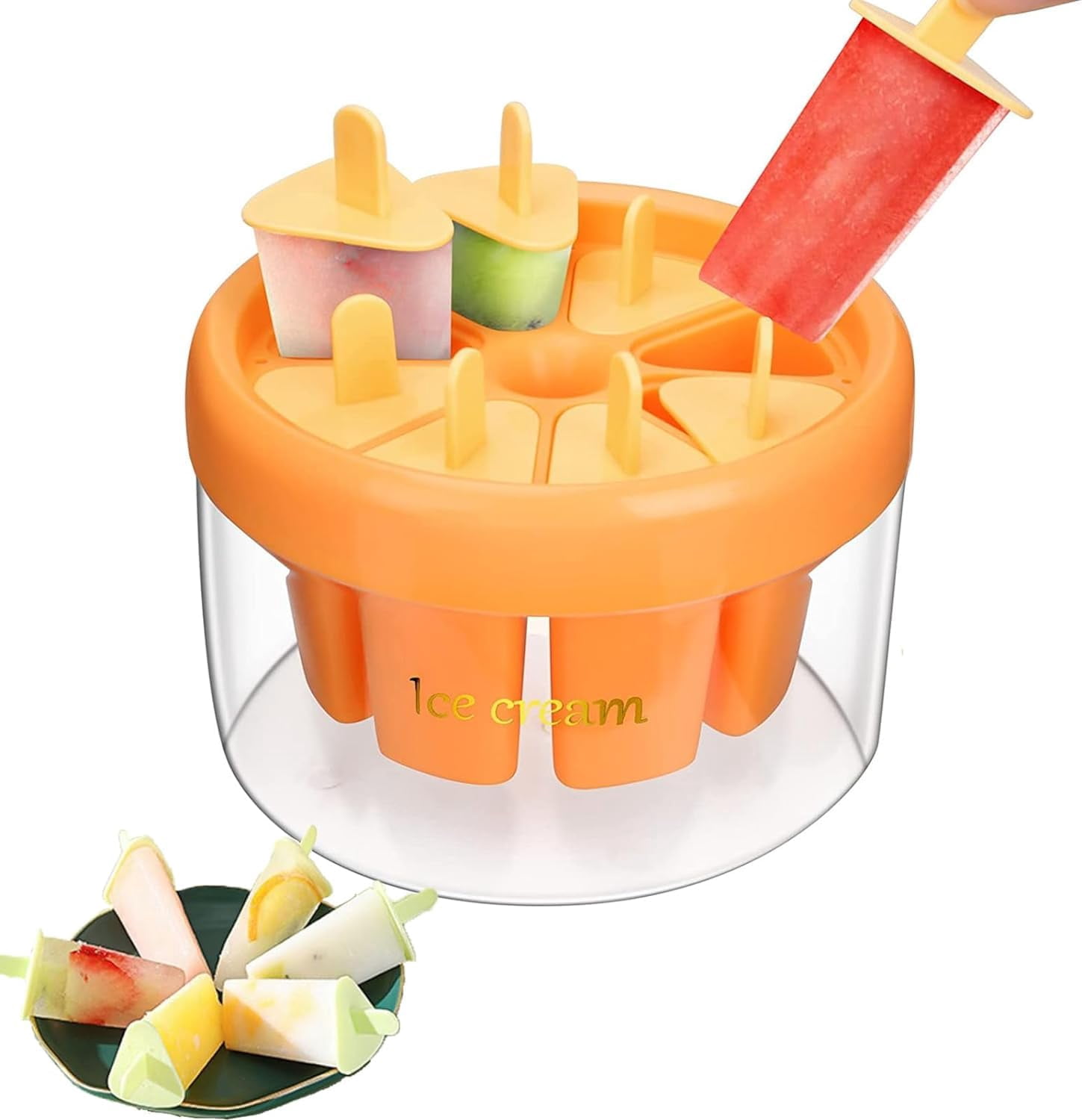 HomeFast Set of 8 Plastic Food Grade BPAFree Plastic Popsicle Mold ...