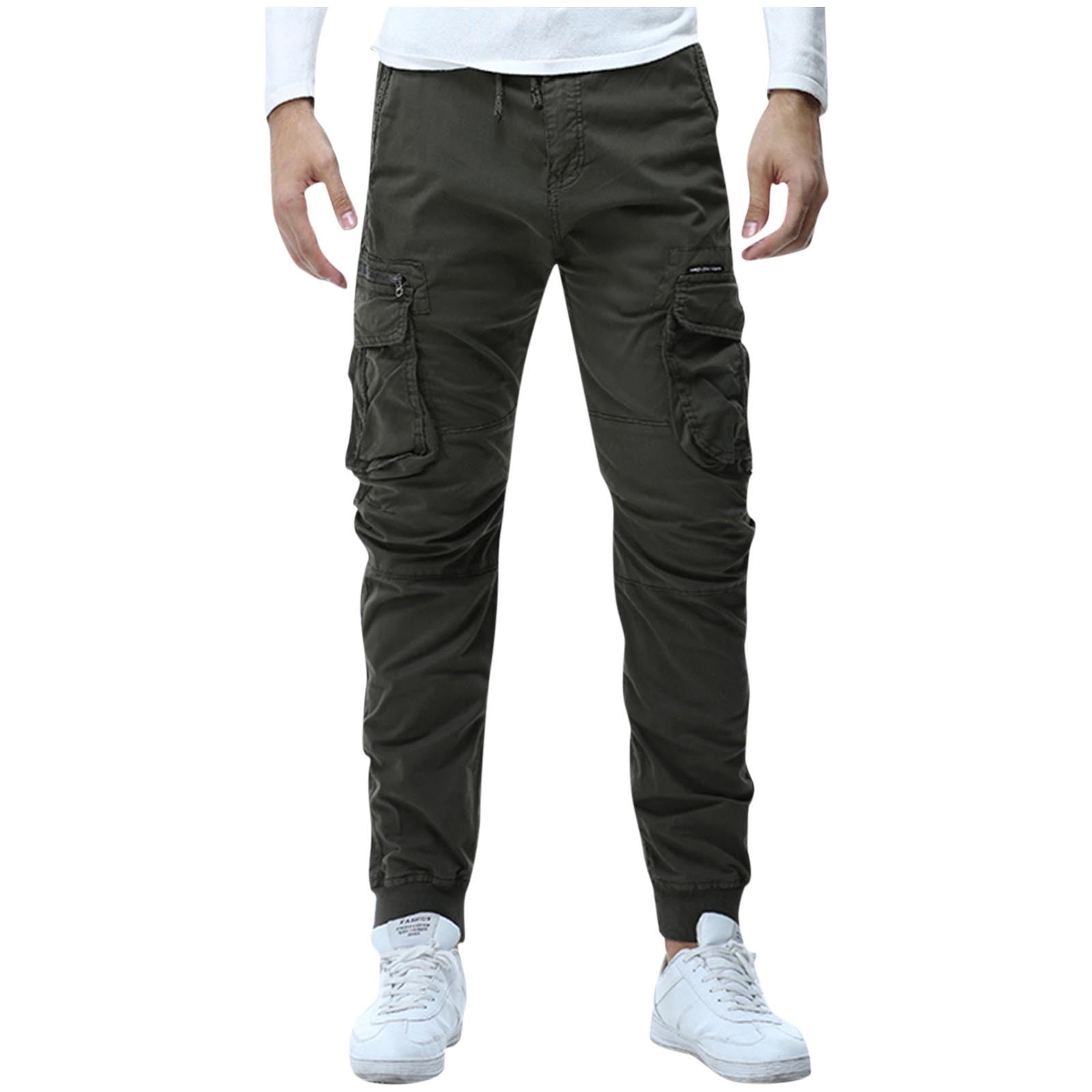 HomeGardon Cargo Pants for Men Men Casual Fashion Zipper Pocket Cargo ...