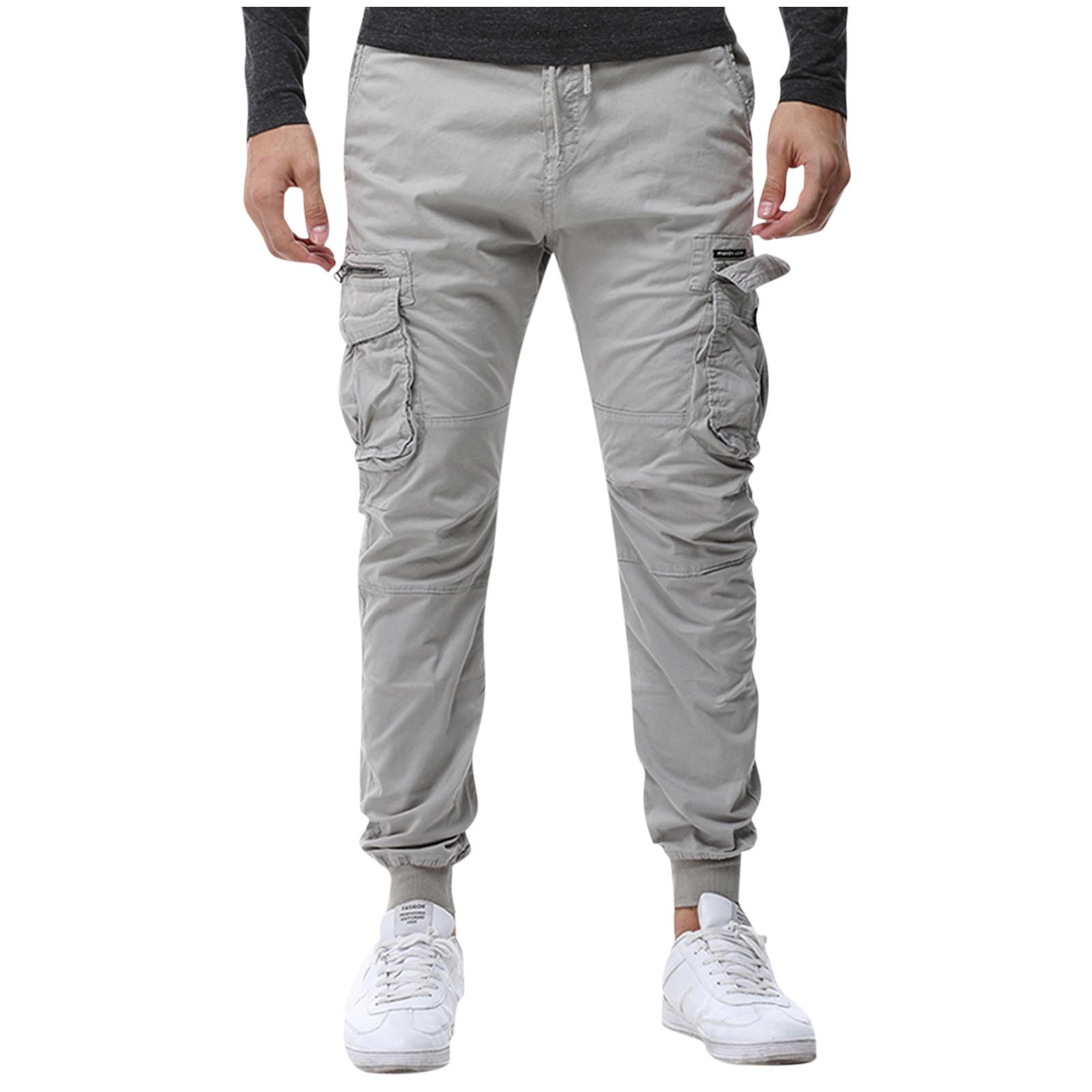 HomeGardon Cargo Pants for Men Men Casual Fashion Zipper Pocket Cargo ...