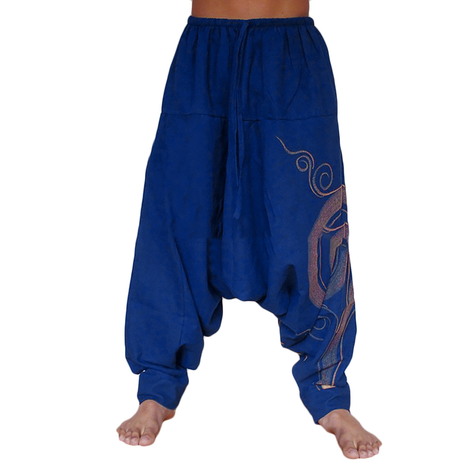 HomeGardon Pants for Men Men's Drawstring Hippie Harem Pants Loose Fit ...