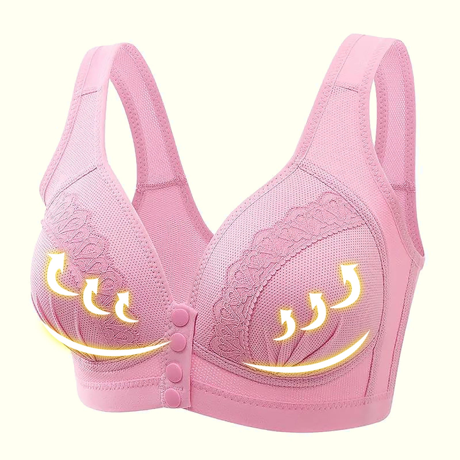HomeGardon Plus Size Bras for Women front Closure,Sports Push Up Daisy ...