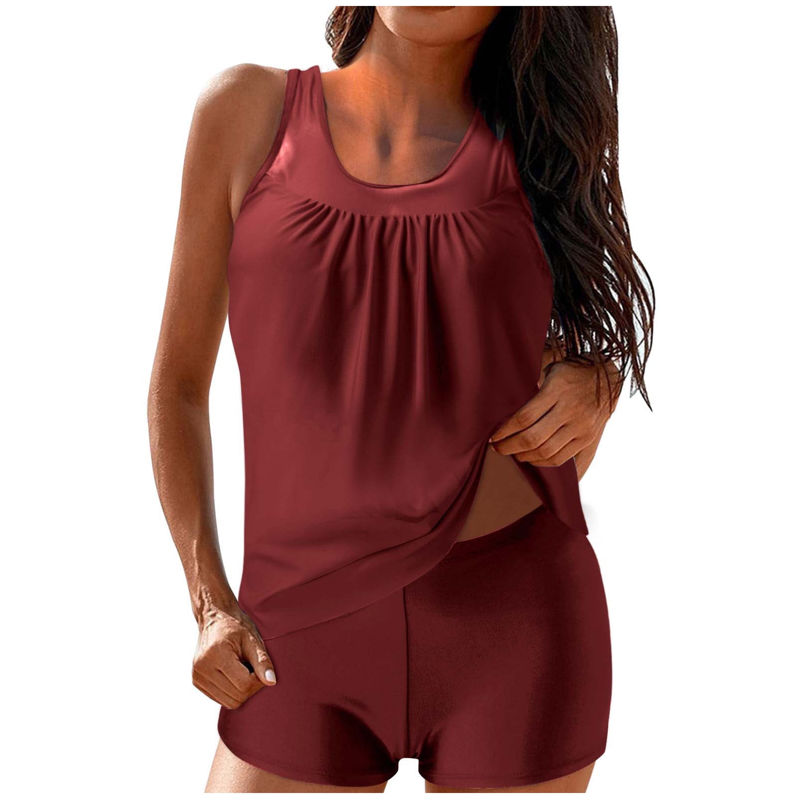 HomeGardon Tankini Swimsuits for Women,Womens Blouson Tankini Swimsuits ...