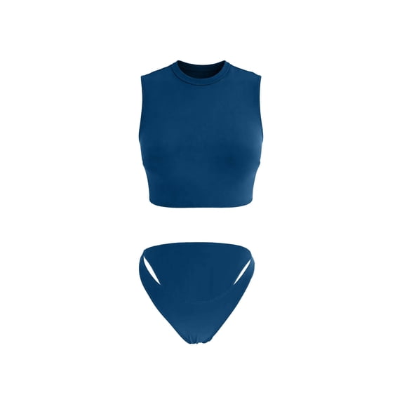 HomeGardon Tankini Swimsuits for Women Women Solid Color Backless Strap ...