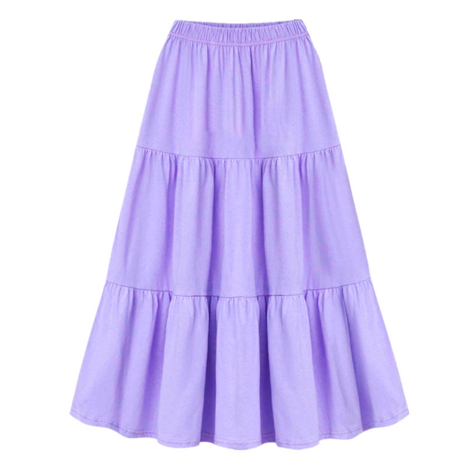 HomeGardon Women Skirts Women's Plus Size Summer Boho Elastic High ...