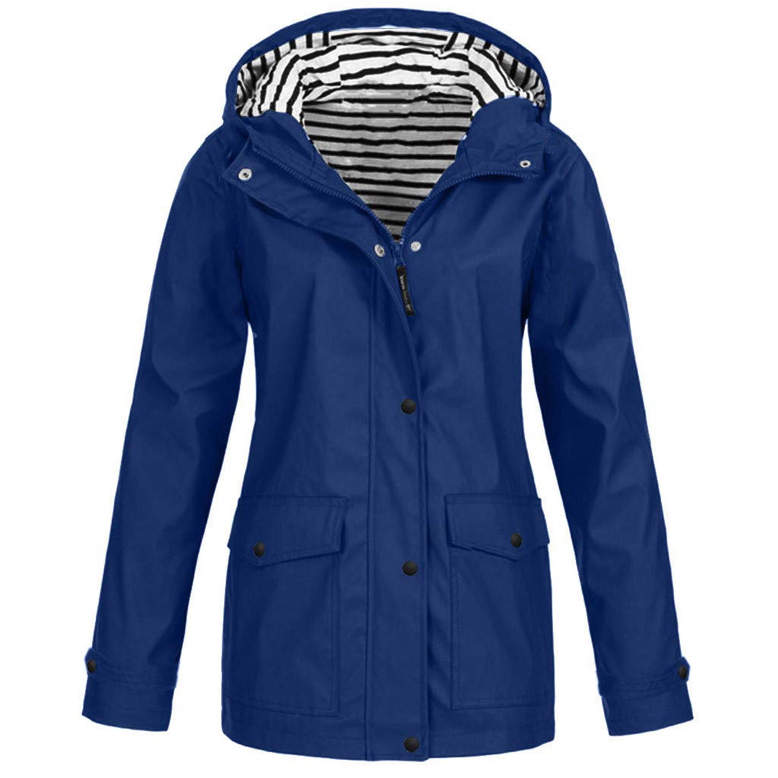 HomeGardon Women's Waterproof Rain Jacket Women's Solid Rain Jacket ...