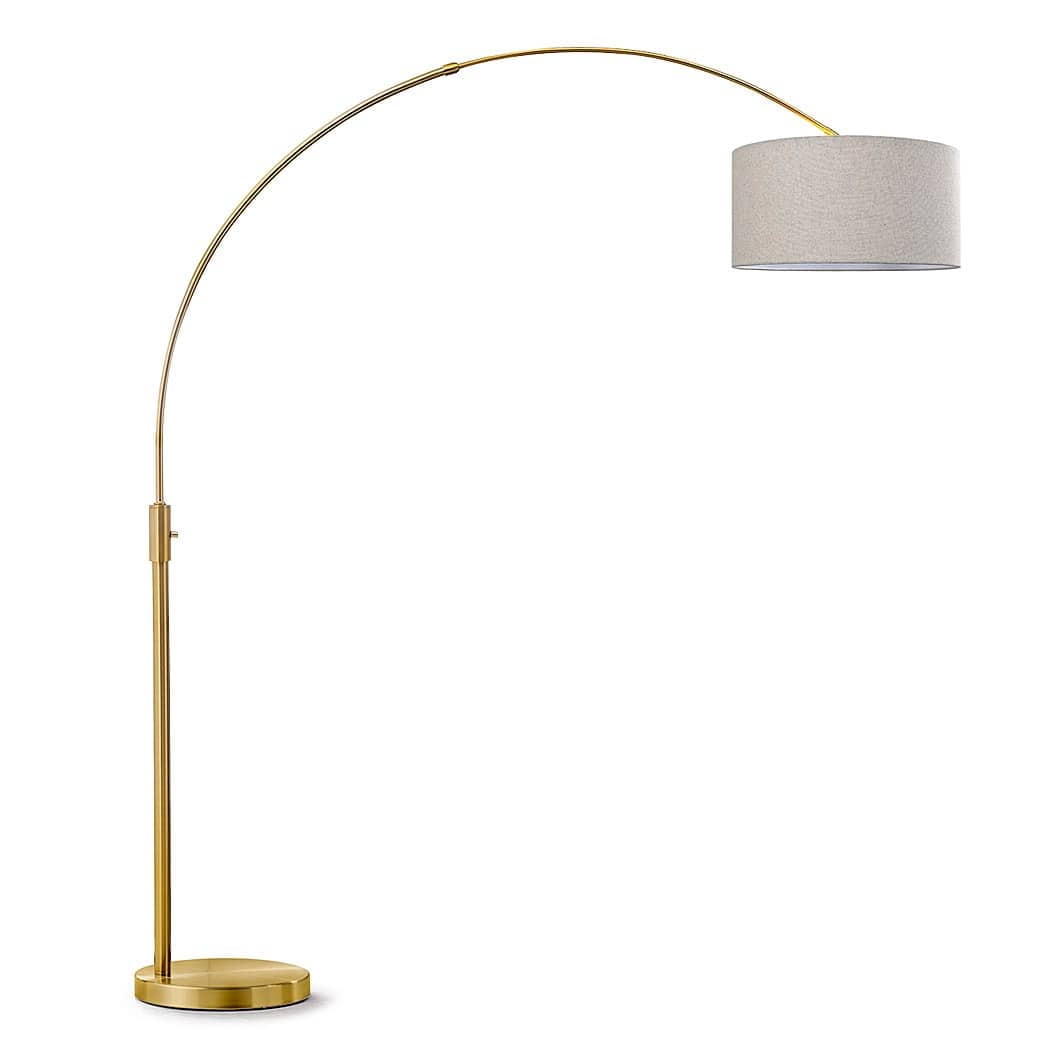 HomeGlam Orbita 81"H LED Dimmable Retractable Arch Floor Lamp, Bulb ...