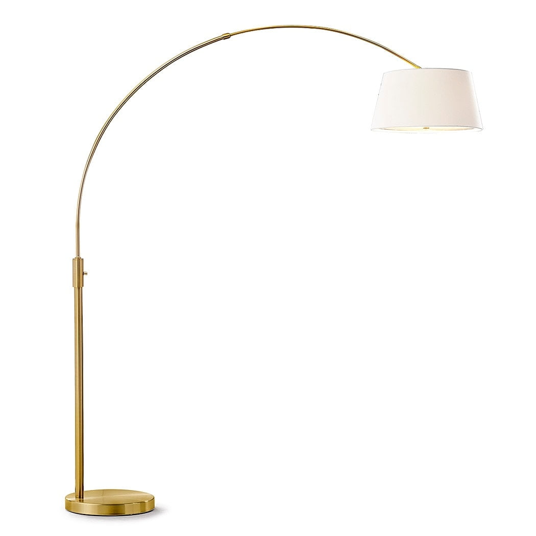 HomeGlam Orbita 81"H LED Dimmable Retractable Arch Floor Lamp, Bulb ...