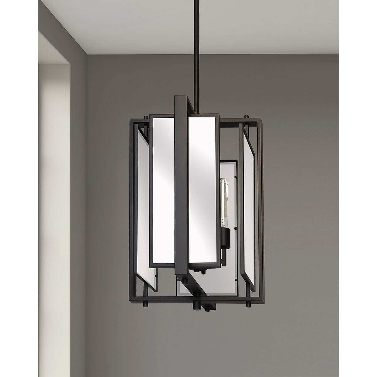 HomeGlam Parallel 4-Light 16 Metal Pendant Light Frosted White Glass ...