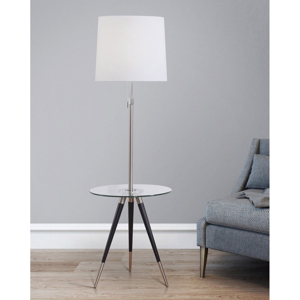 HomeGlam Premier Tripod Glass Table Floor Lamp - Walmart.com