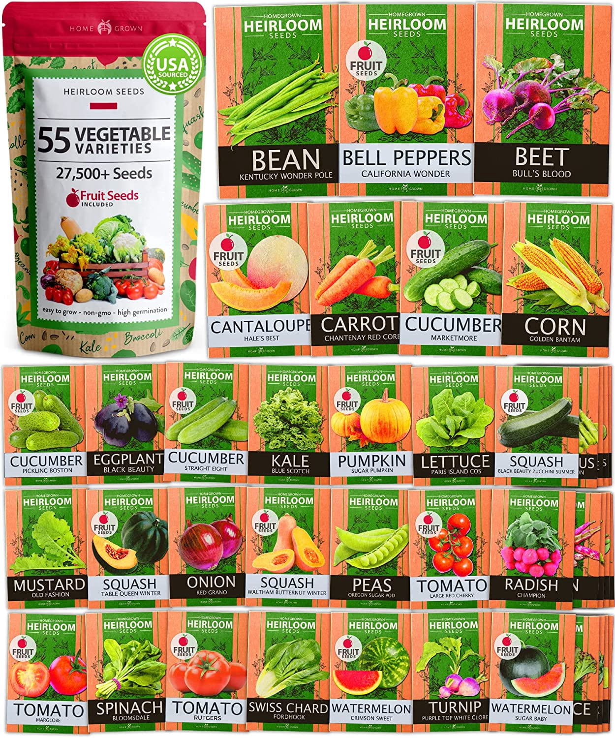 HomeGrown Heirloom Vegetable Plant Seeds, 27500+ Seeds, Carrot, Sweet ...