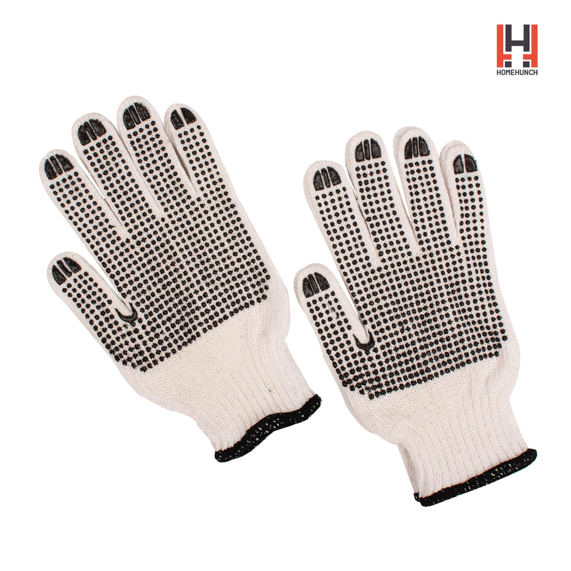 HomeHunch Safety Knit Gloves Work Glove with Grip for Men Double Dotted ...
