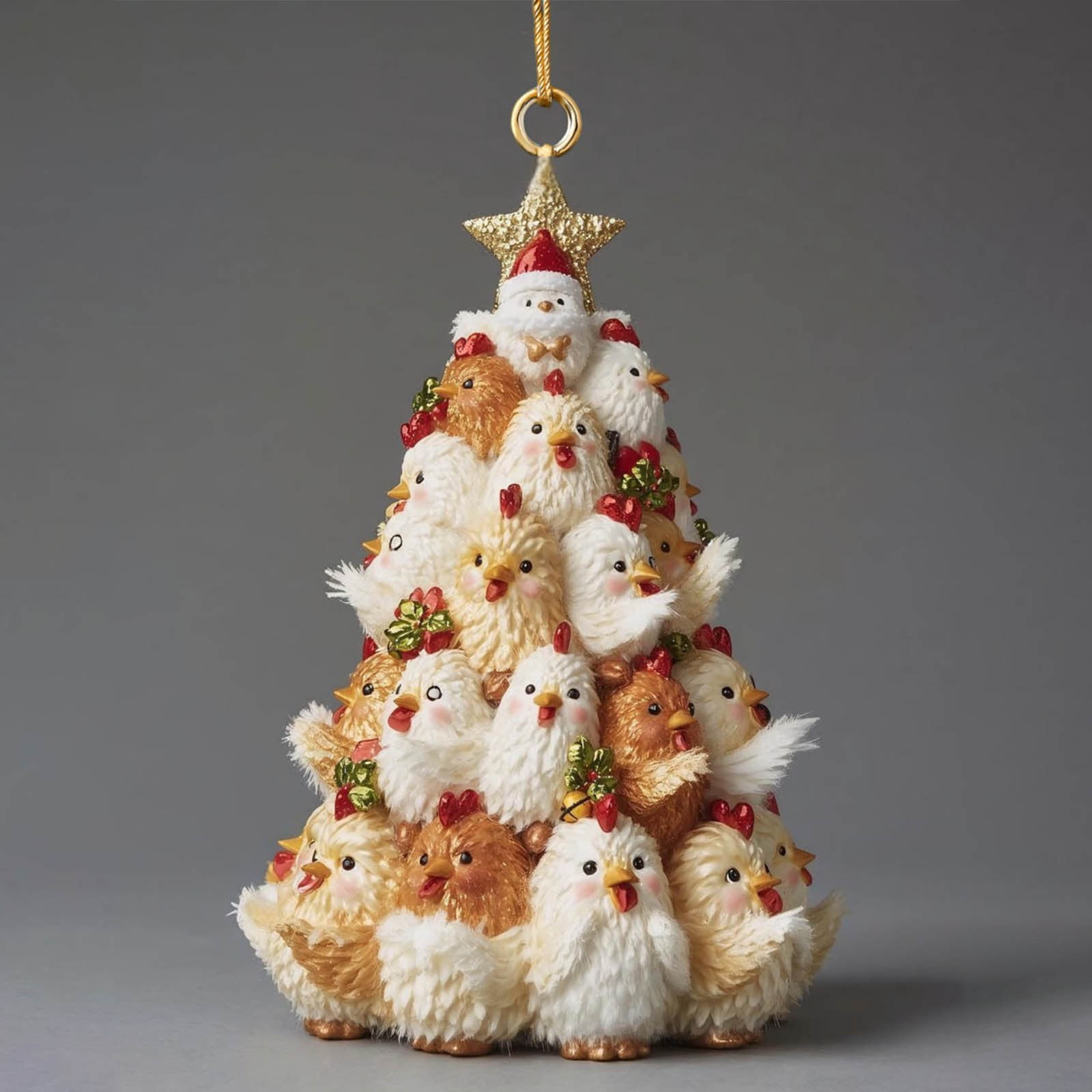 HomeKingdee 2D Flat Christmas Ornament, Hamster Christmas Pine Tree ...
