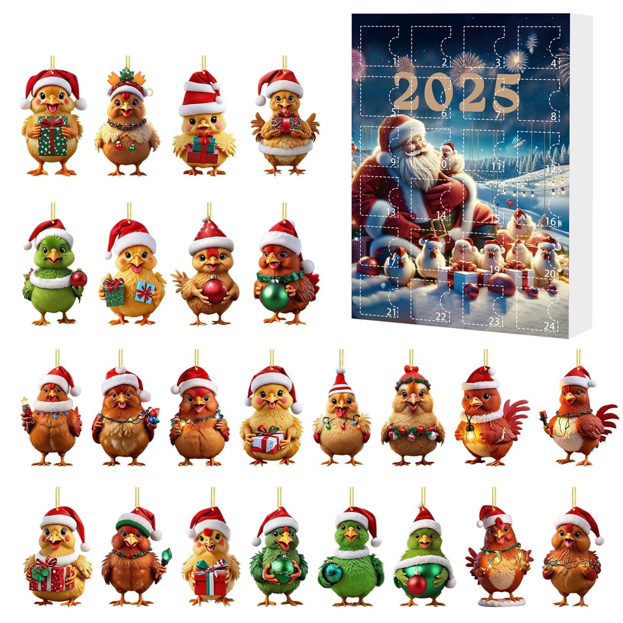 HomeKingdee Advent Calendar 2025 - Cute Acrylic Hanging Ornament with ...