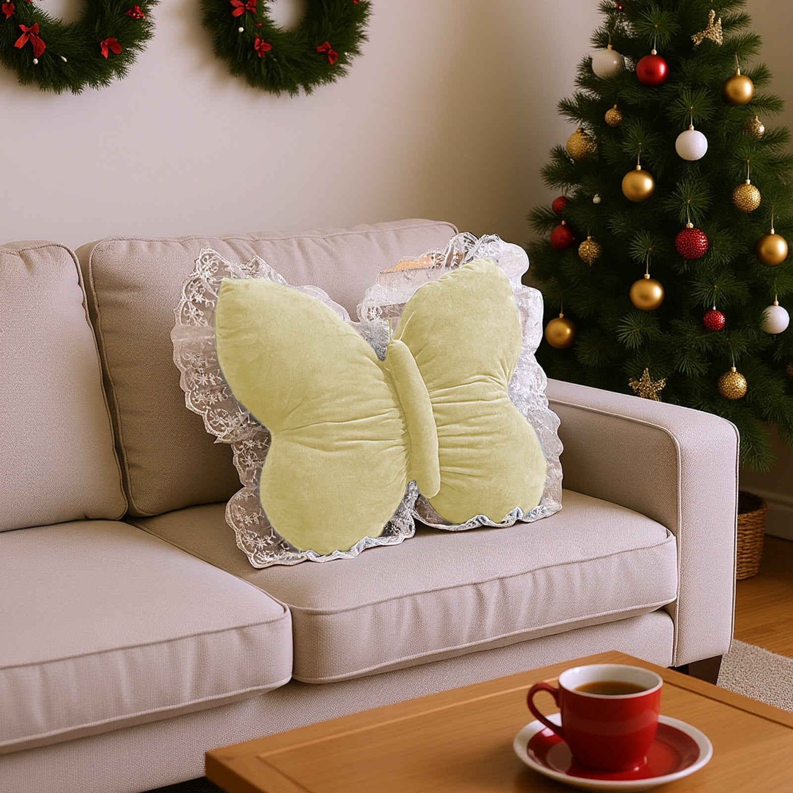 HomeKingdee Butterfly Shaped Throw Pillow Soft Stuffed Butterfly ...
