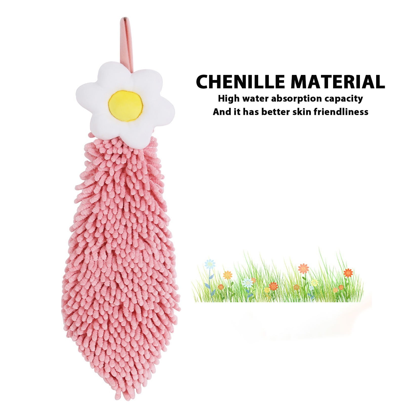 HomeKingdee Chenille Hand Drying Towel with Hanging Loop,Lovely ...