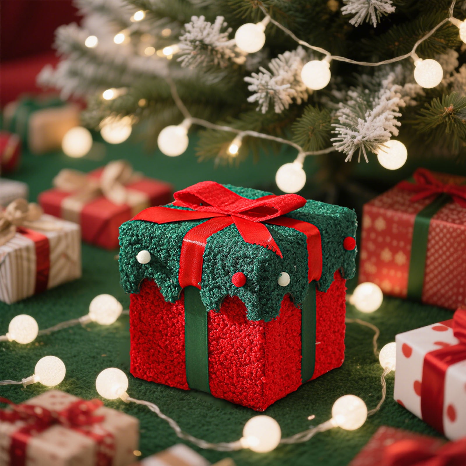 HomeKingdee Christmas Velvet Apple Packaging Box - High-grade Thickened ...